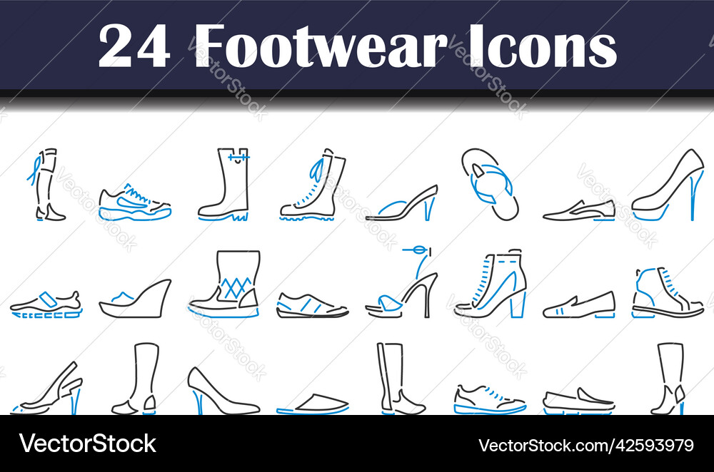 Footwear icon set Royalty Free Vector Image - VectorStock