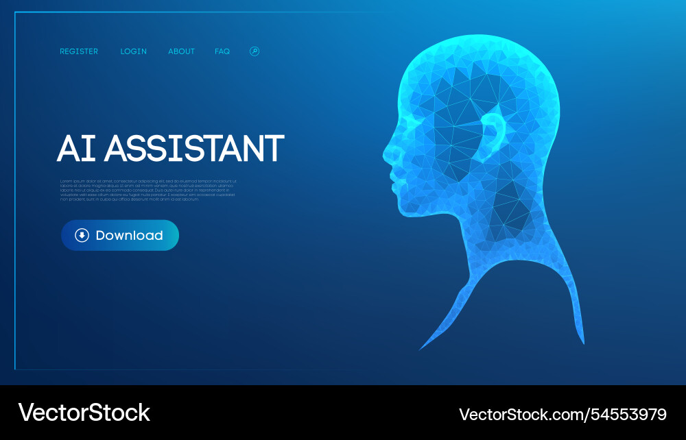 Futuristic low poly ai assistant design with a Vector Image