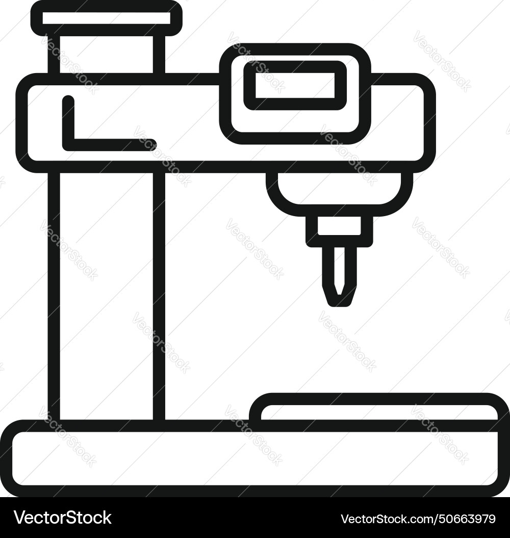 Laser cnc machine icon outline calibration Vector Image Laser cnc machine icon outline calibration Vector Image