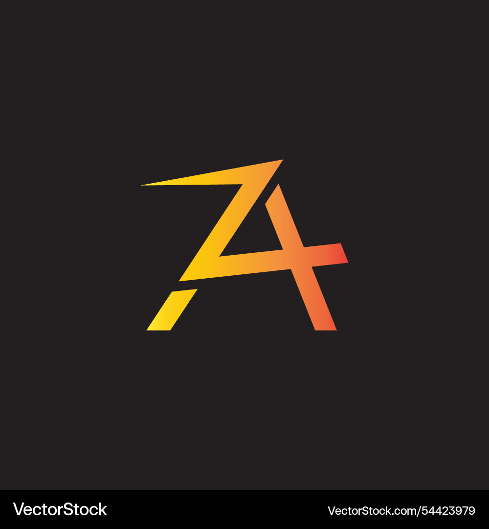 Letter za simple geometric power flash logo Vector Image