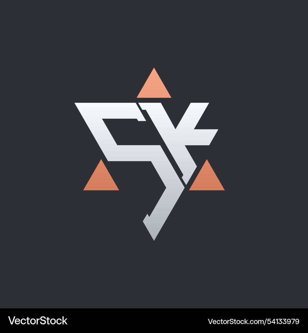 Modern sk letter logo design with geometric Vector Image