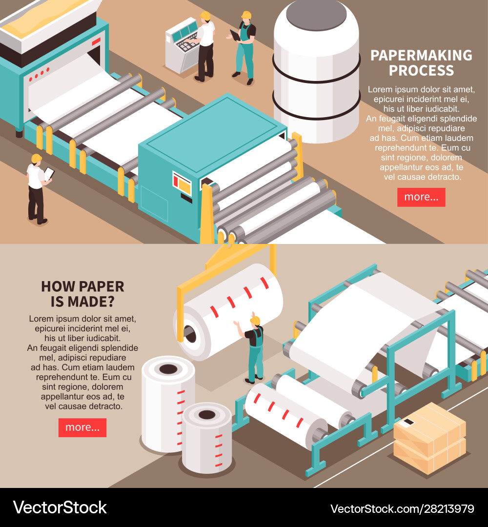 Paper factory banners Royalty Free Vector Image