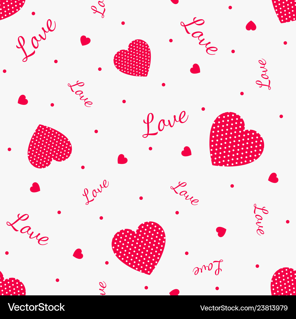 Red love seamless pattern with hearts Royalty Free Vector