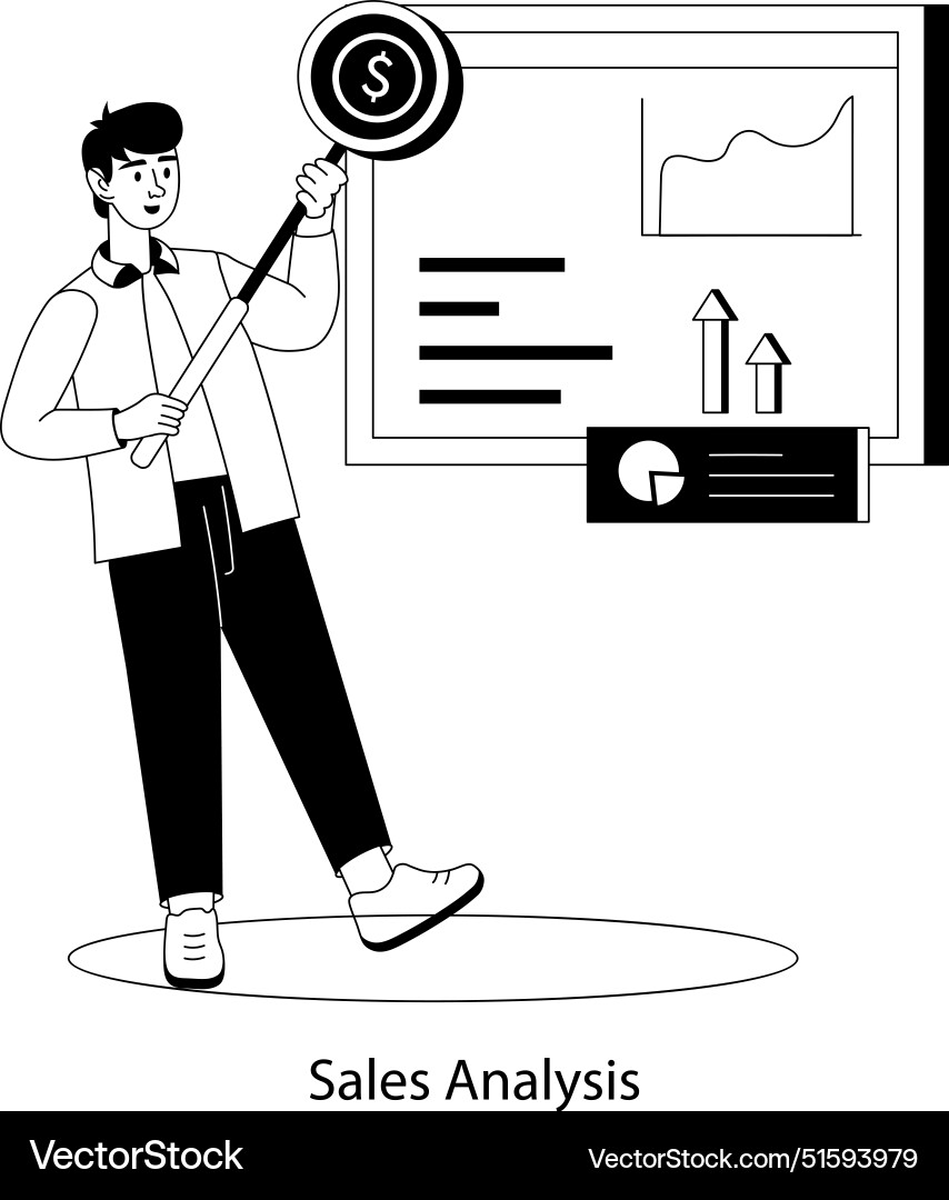 Sale analysis Royalty Free Vector Image - VectorStock