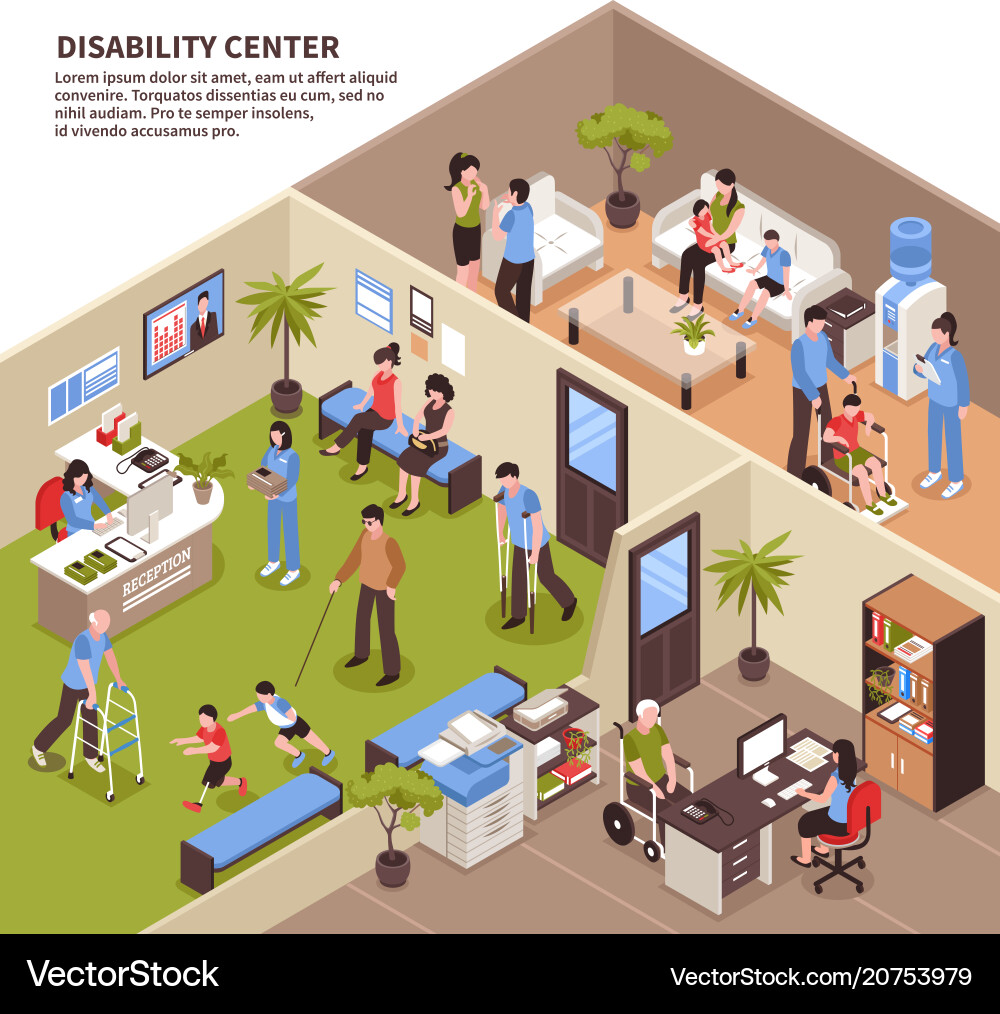 Social service centre background Royalty Free Vector Image