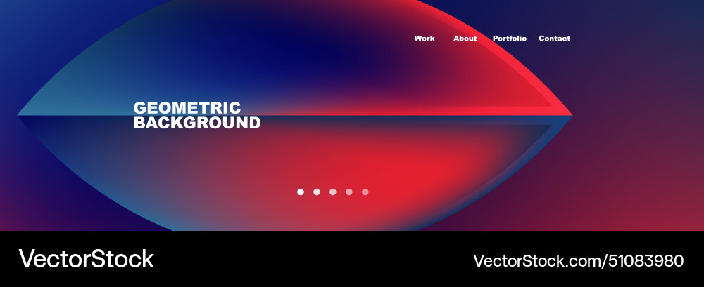 A red and blue geometric background with circle Vector Image