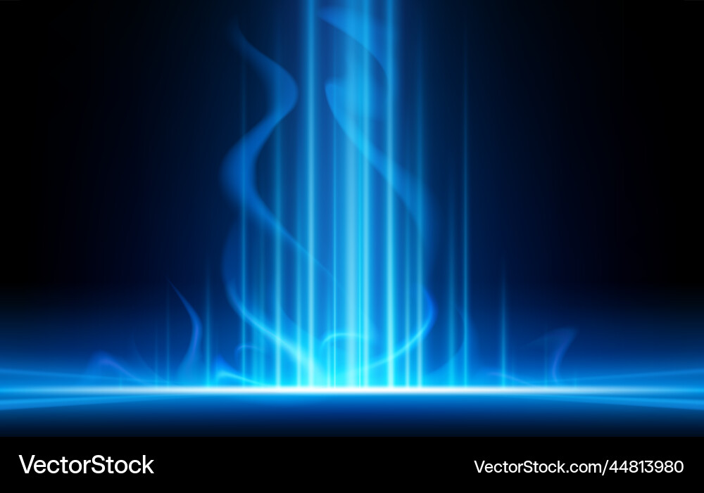 Abstract blue light rays effect background Vector Image