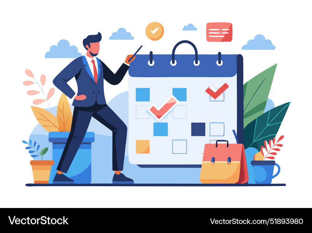 Business time management and productivity Vector Image