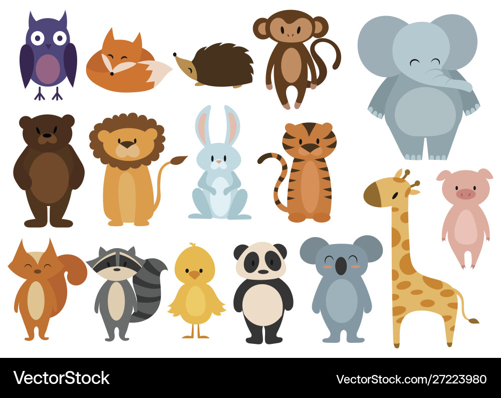 Cartoon Animal Collection Royalty Free Vector Image