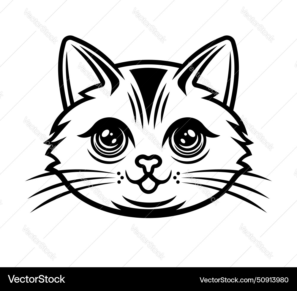 Cat head cartoon character Royalty Free Vector Image
