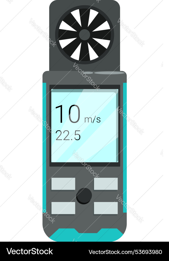 Digital anemometer measuring wind speed Royalty Free Vector
