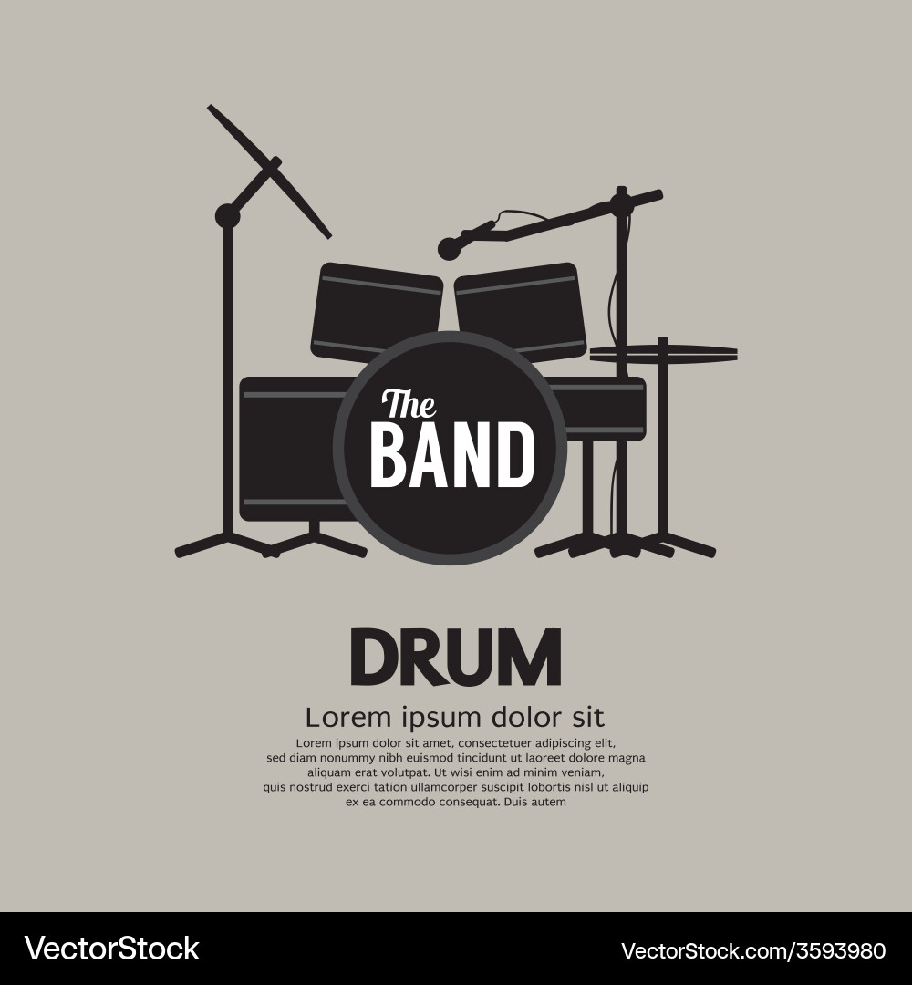 Drum set music instrument Royalty Free Vector Image