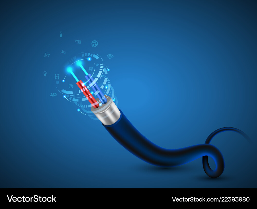 Fiber optic cable Royalty Free Vector Image - VectorStock