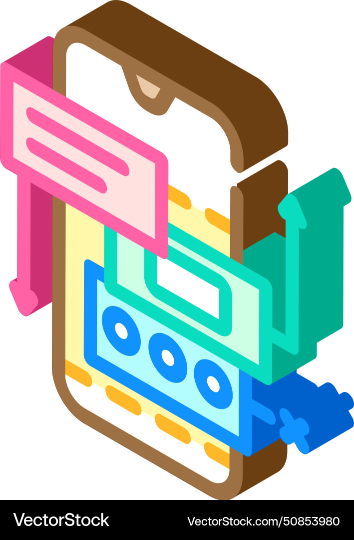 Hierarchy ux ui design isometric icon Royalty Free Vector Hierarchy ux ui design isometric icon Royalty Free Vector
