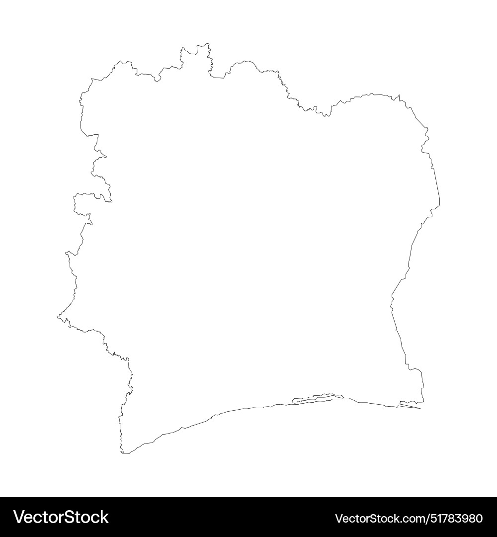 Ivory coast country map icon Royalty Free Vector Image