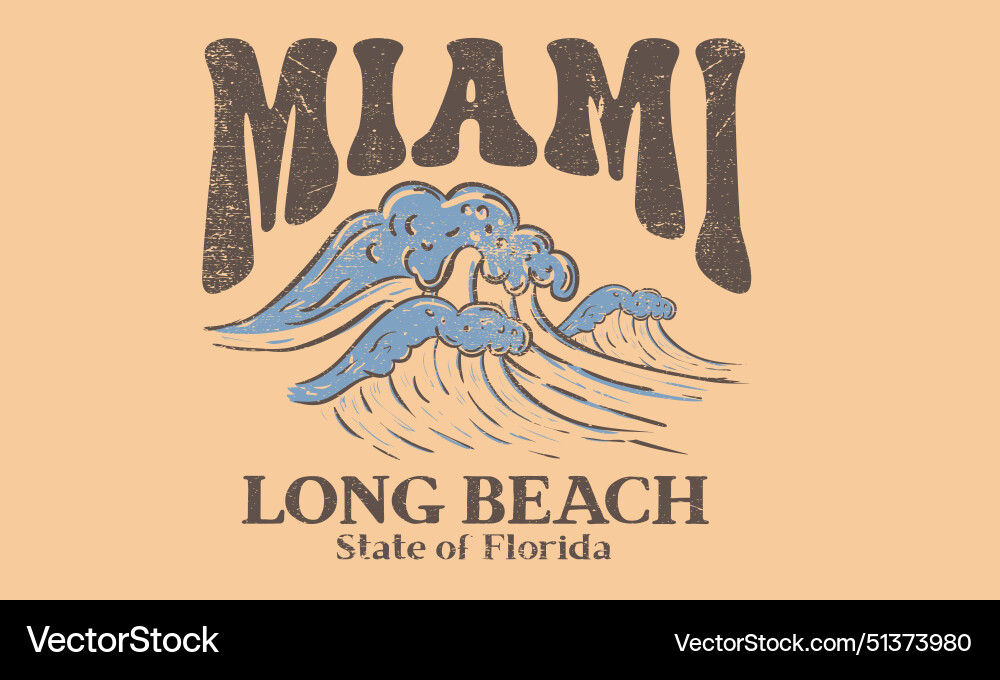 Miami beach print design Royalty Free Vector Image