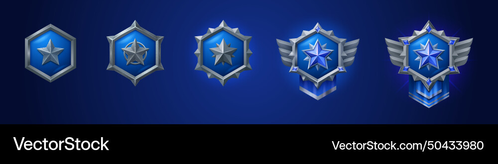 Military game rank buttons set Royalty Free Vector Image