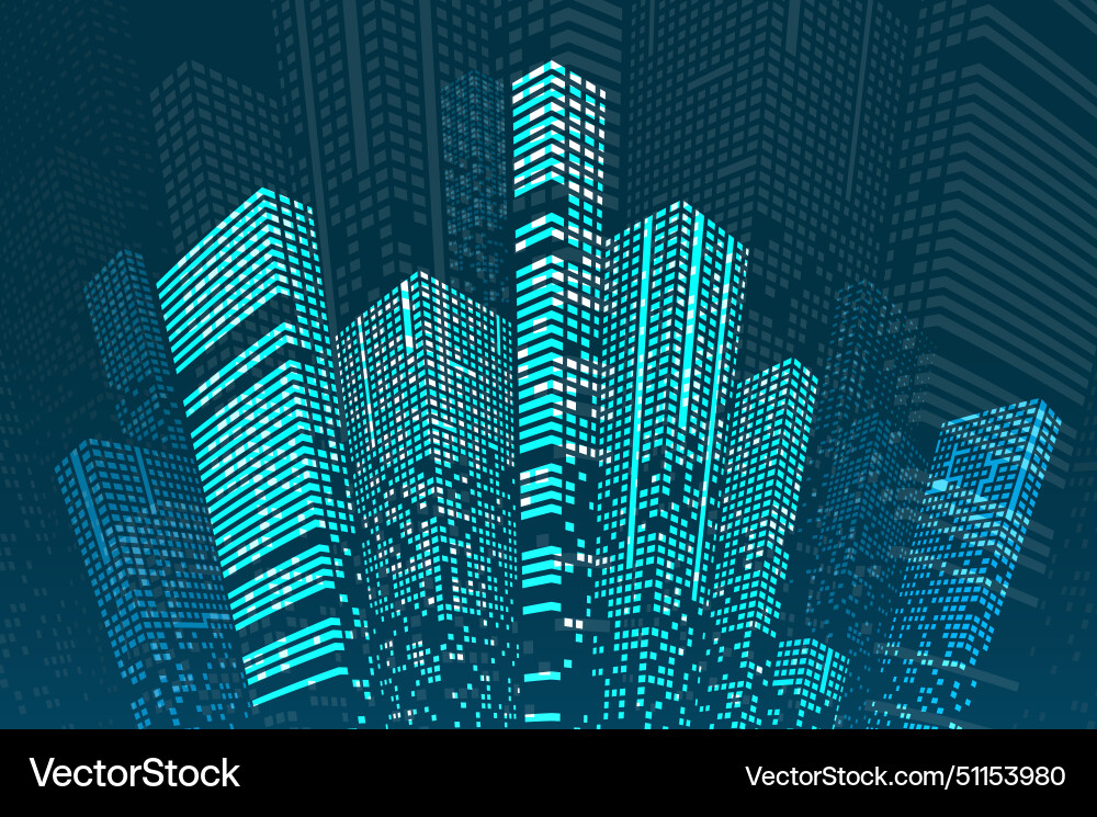 Smart building concept design for city Royalty Free Vector