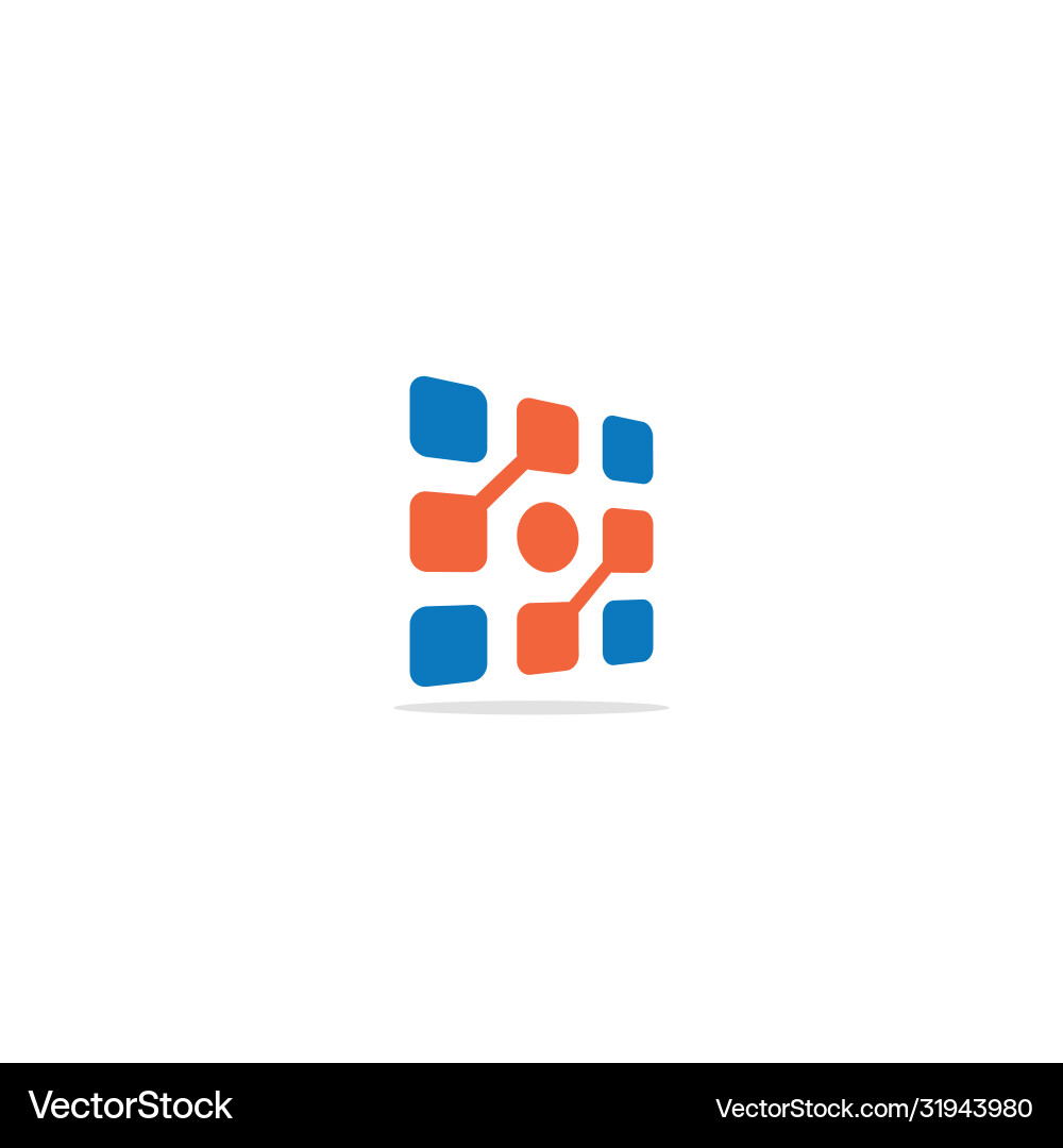 Square connect technology logo Royalty Free Vector Image