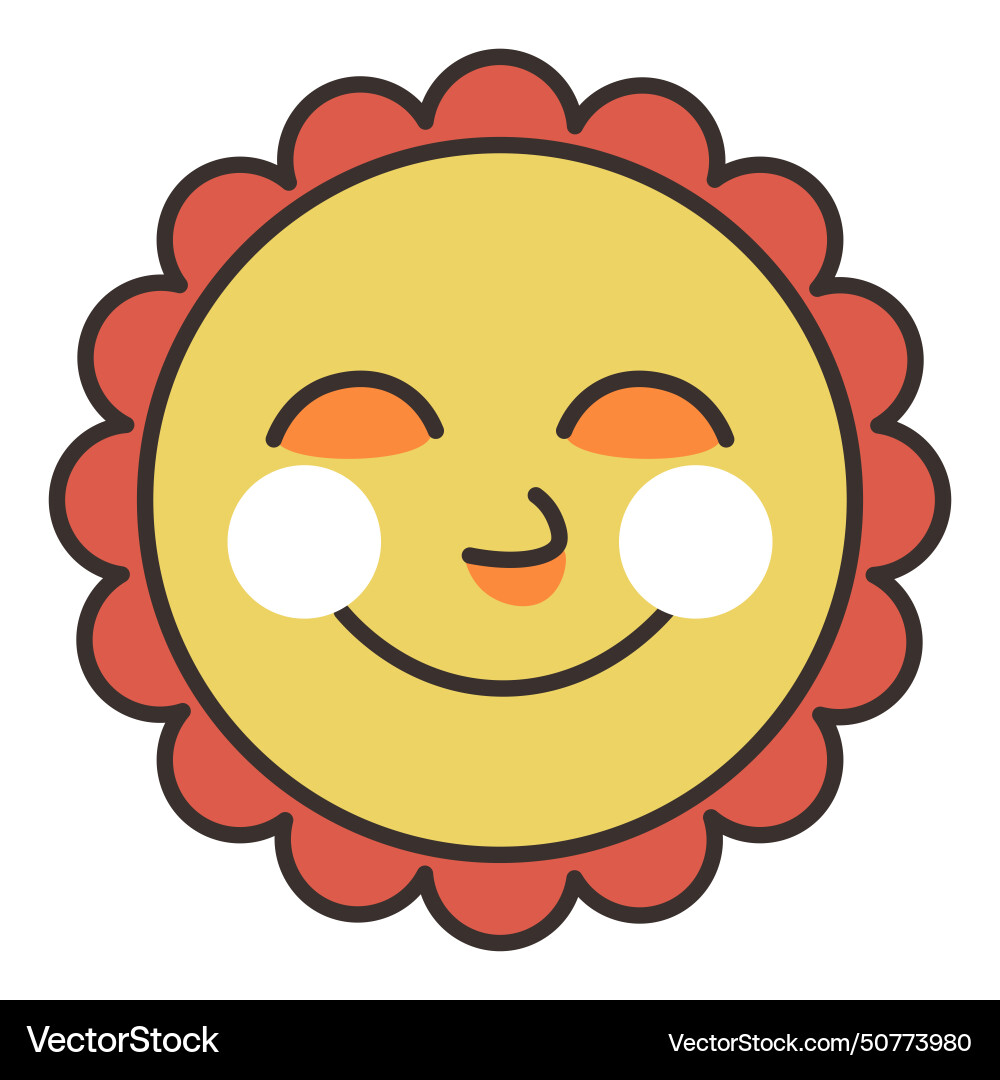 Sunny face cartoon vetor Royalty Free Vector Image