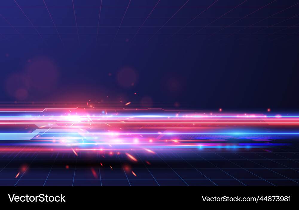 Abstract red and blue lights speed background Vector Image