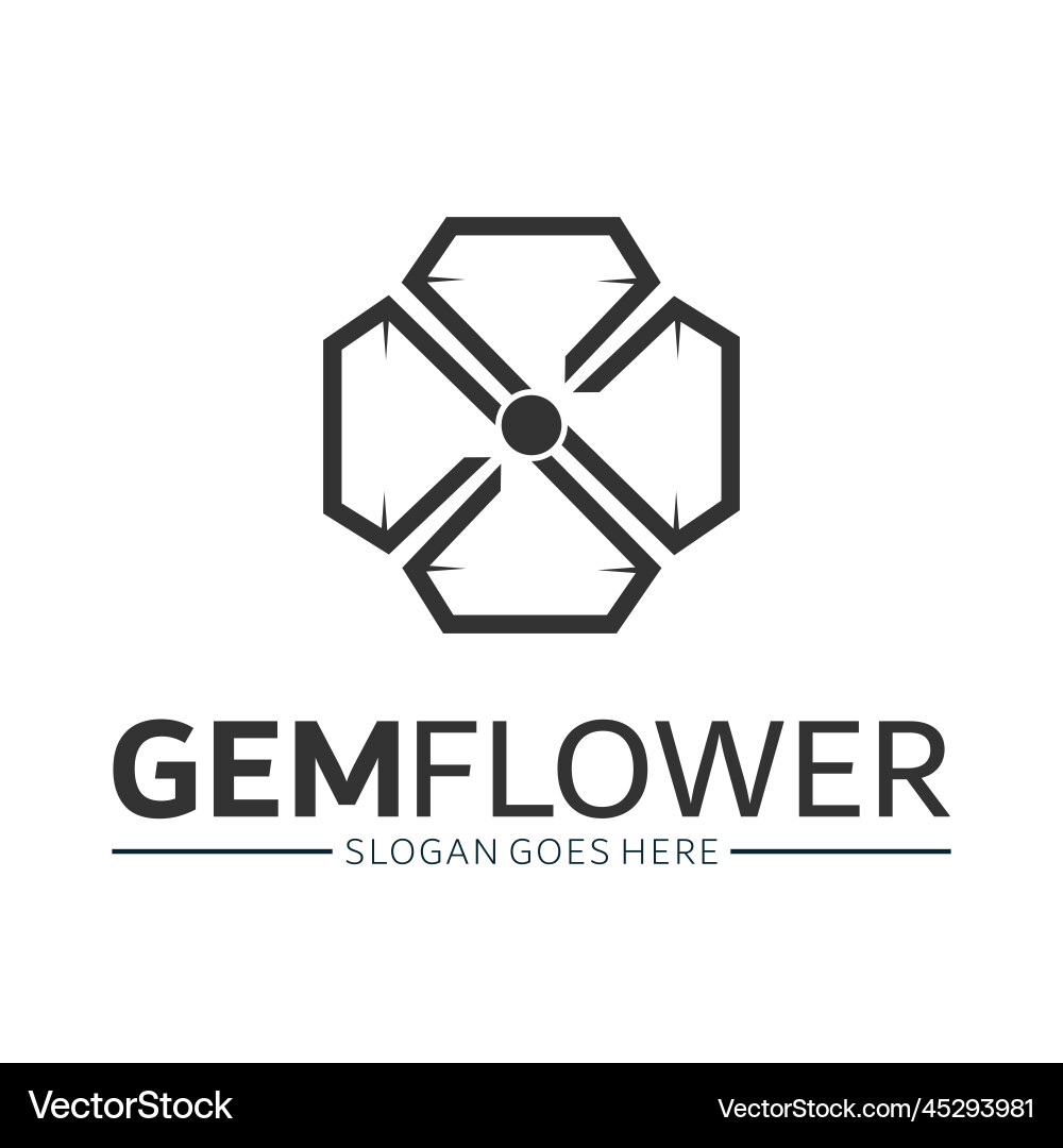 Diamond flower logo design Royalty Free Vector Image