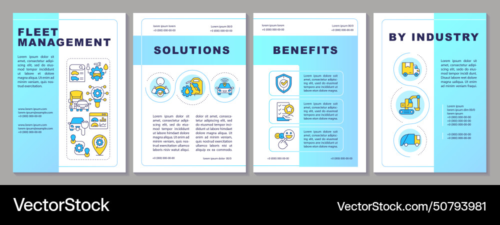 Fleet management brochure template Royalty Free Vector Image