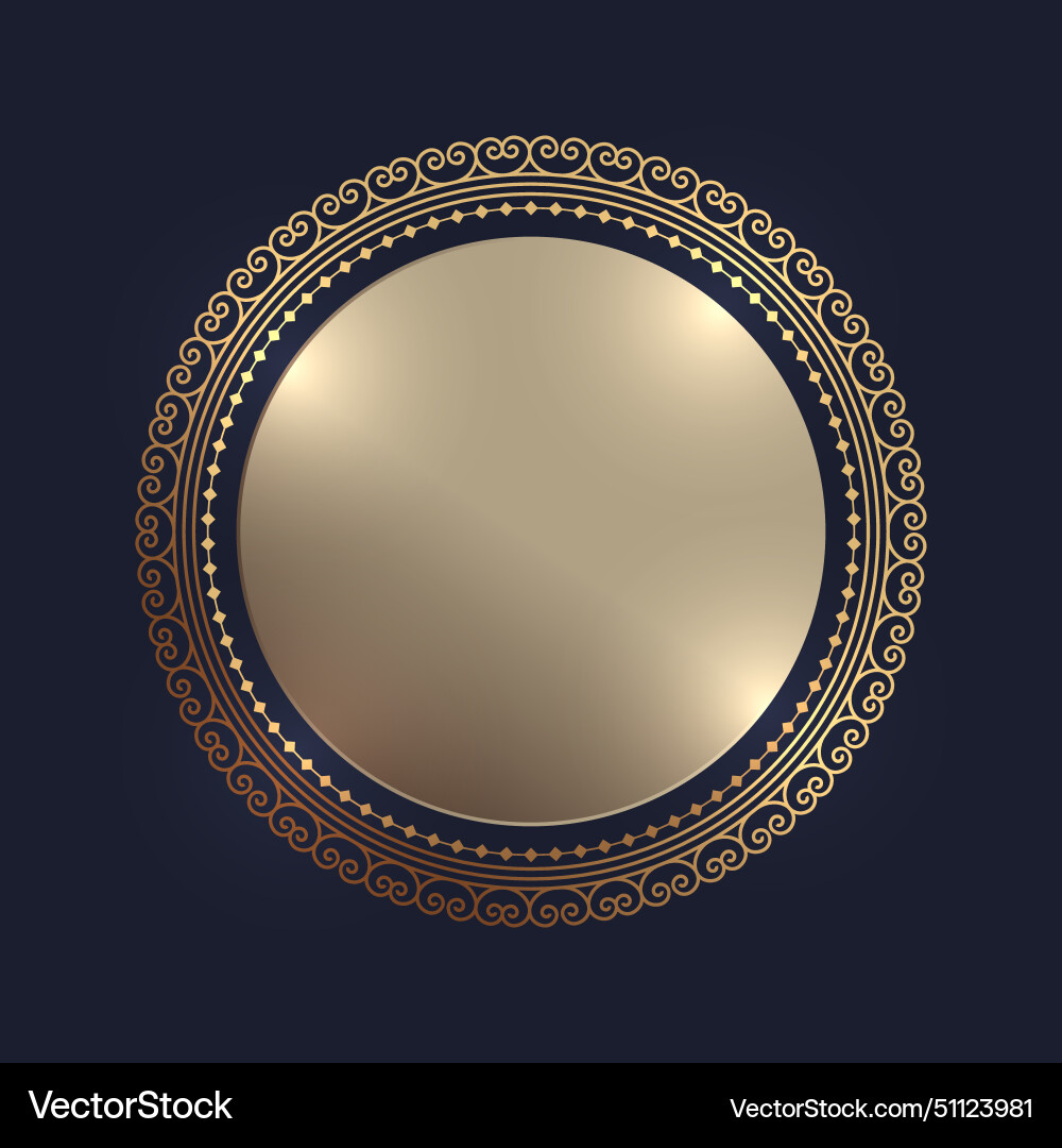 Golden round lace frame background for classic Vector Image