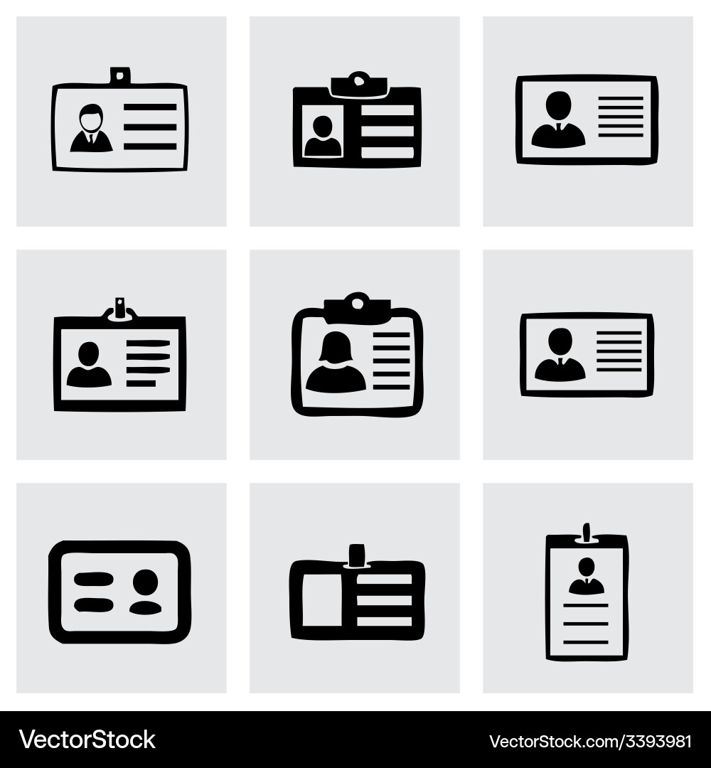 Id card icons set Royalty Free Vector Image - VectorStock