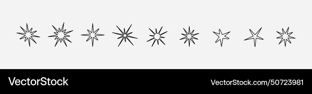 Set of star shapes Royalty Free Vector Image - VectorStock