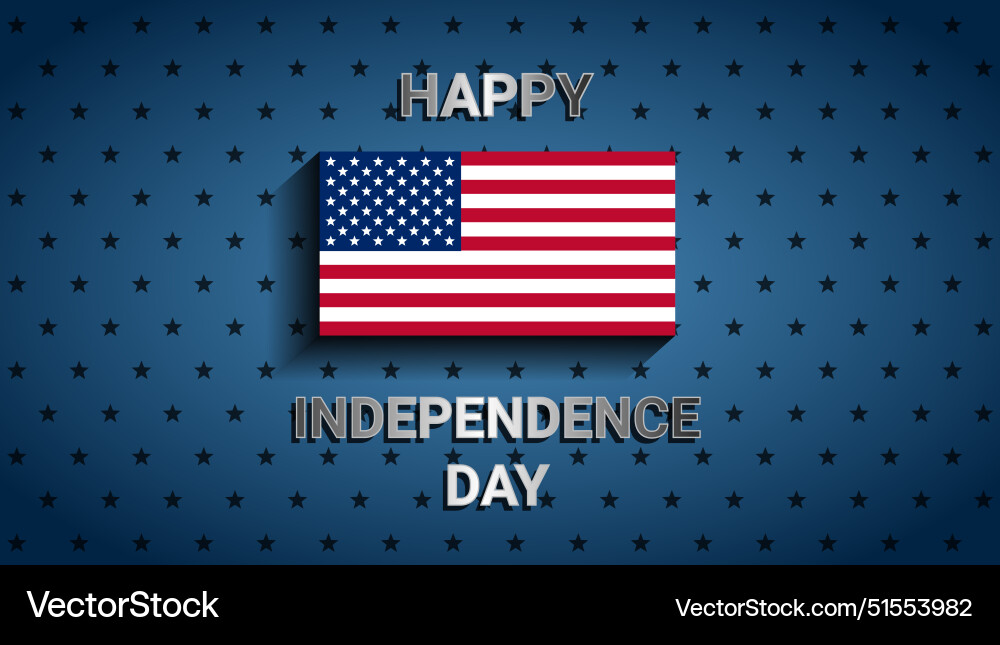 American flag on blue background for independence – Royalty-Free Vector ...