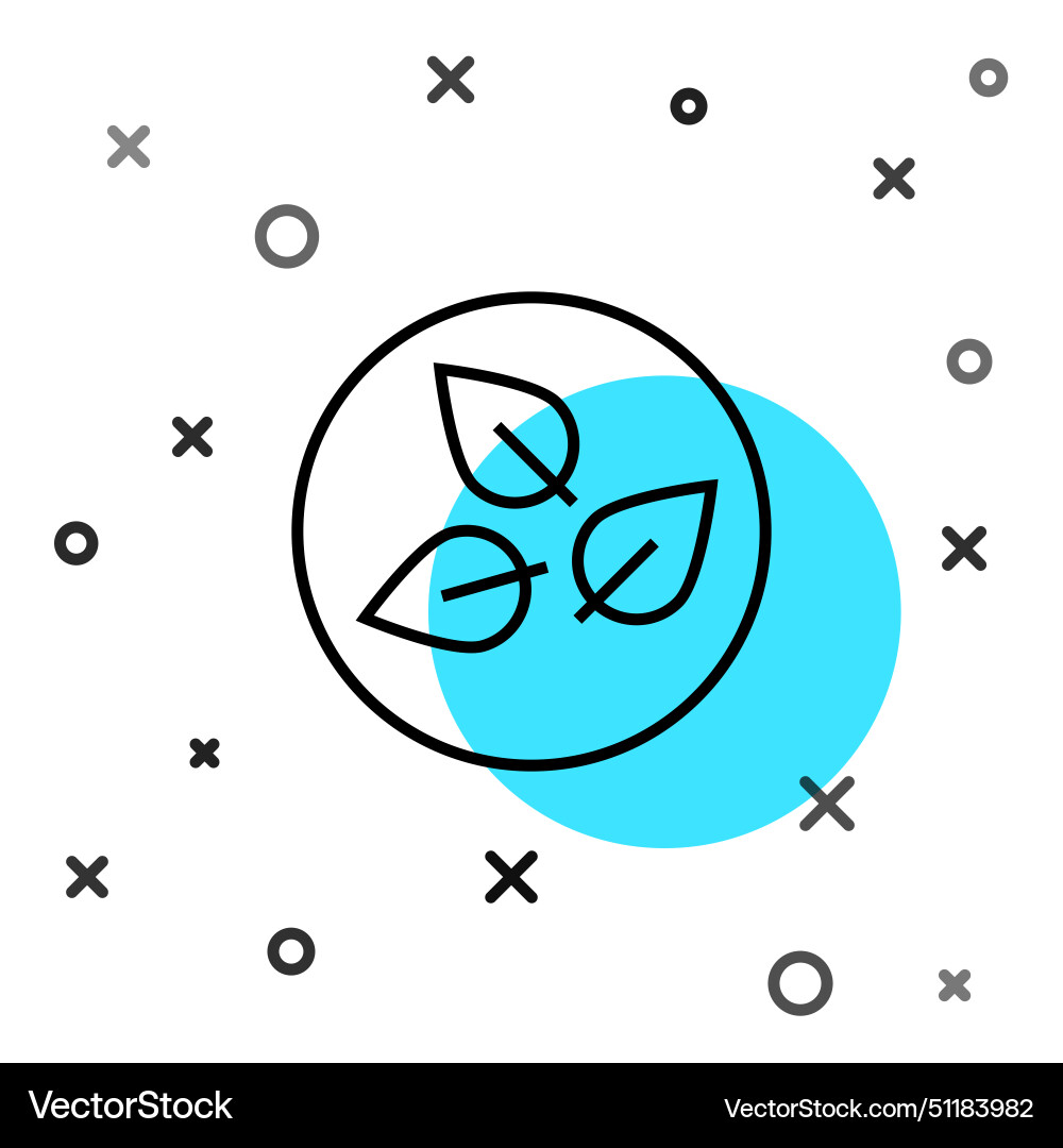 Black line tea leaf icon isolated on white Vector Image