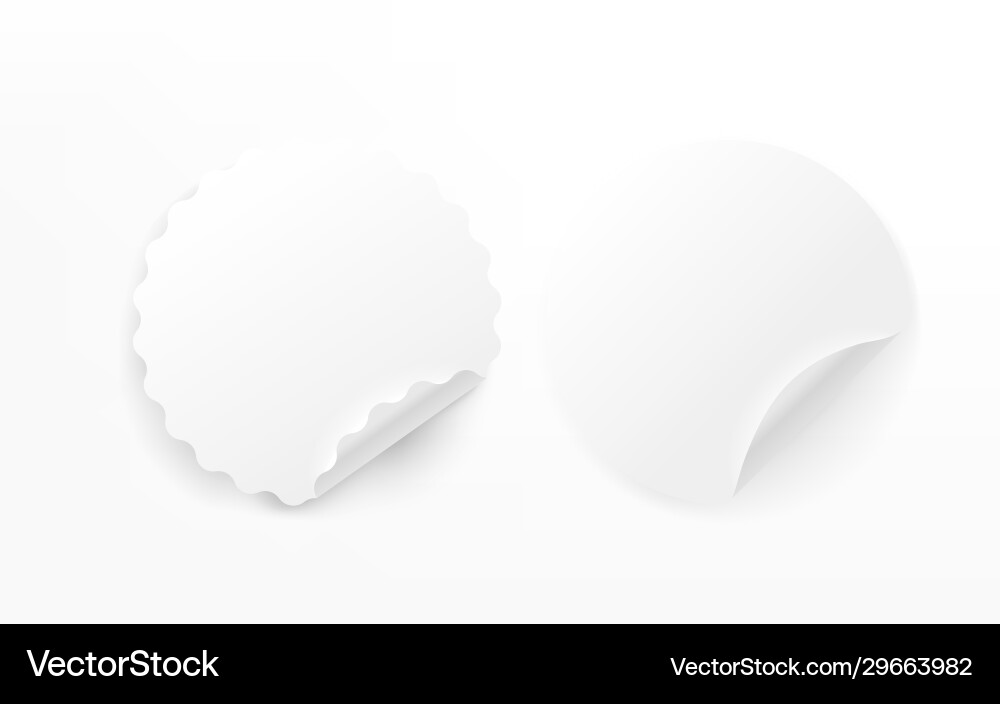 Blank paper round stickers collection isolated Vector Image