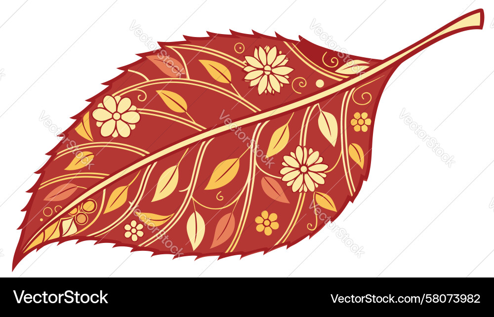 Detailed Autumn Leaf Pattern Royalty Free Vector Image