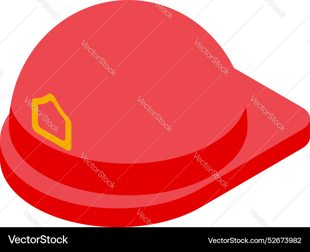 Fireman helmet protecting from fire isometric view