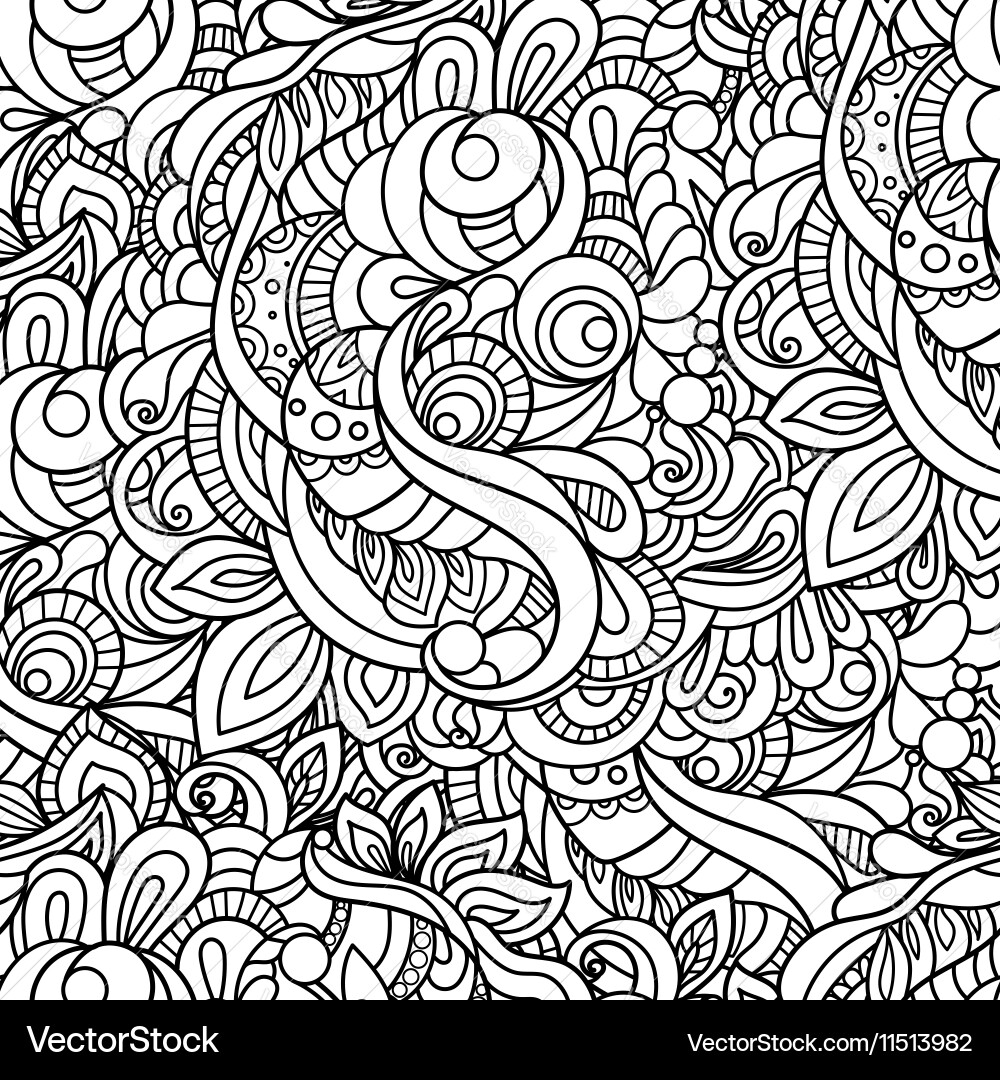 Floral Doodle Pattern Royalty Free Vector Image