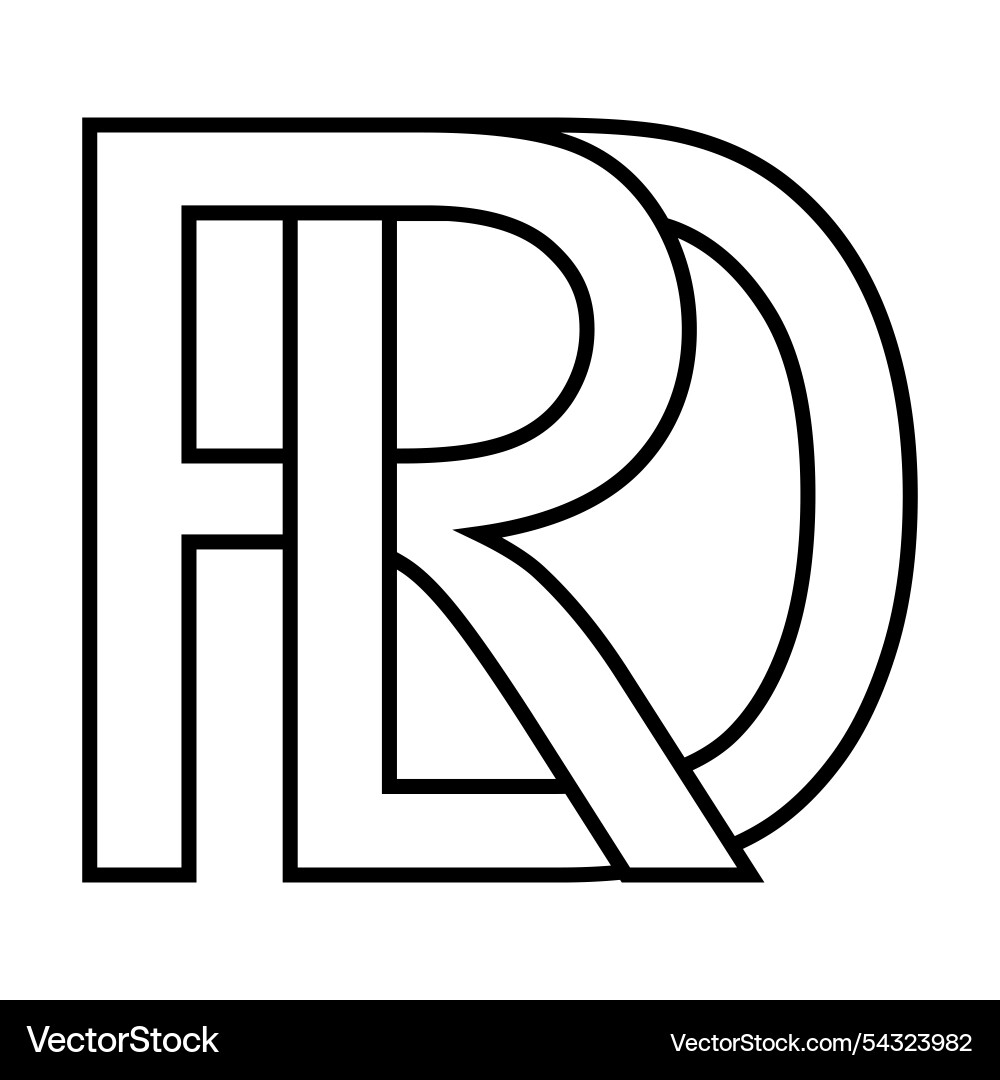 Logo sign rd dr icon double letters logotype r d Vector Image