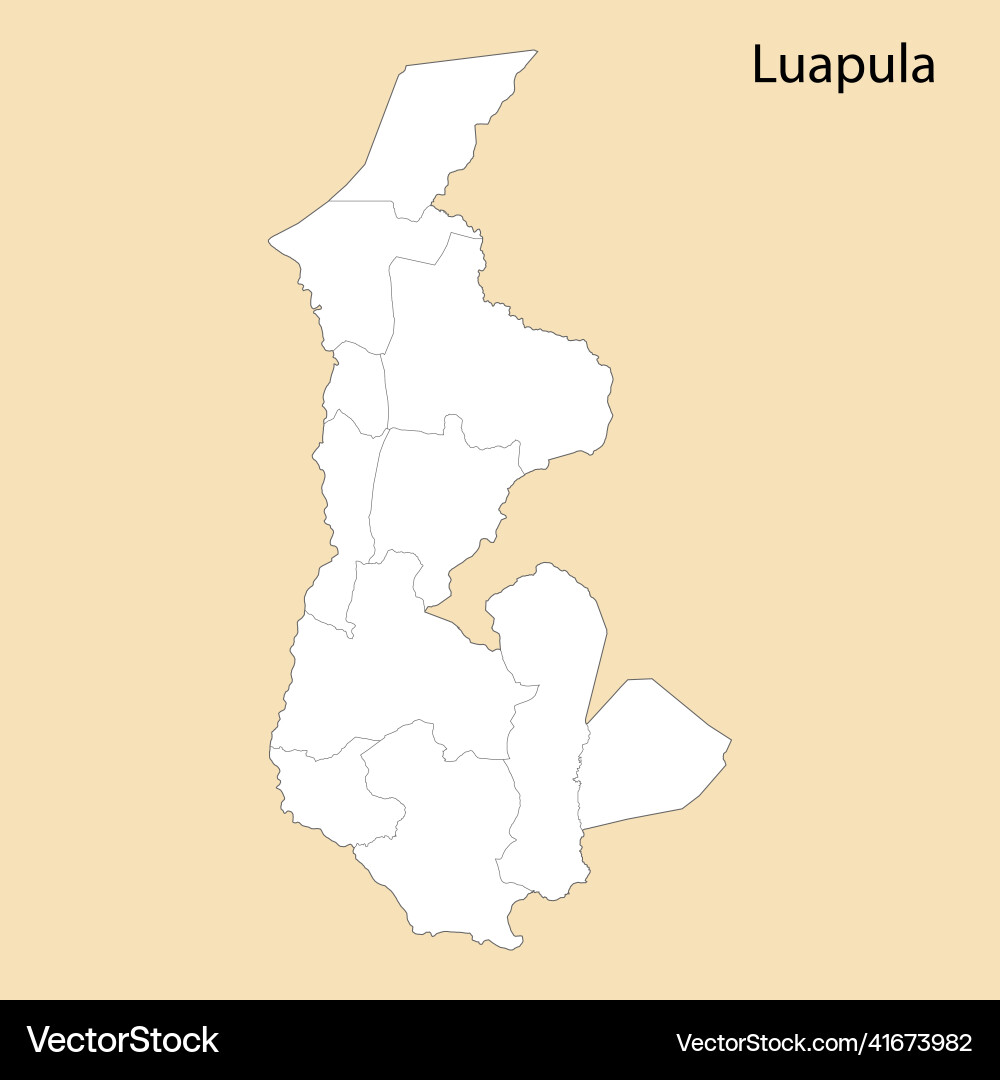 Luapula Province Map of Zambia Royalty Free Vector Image