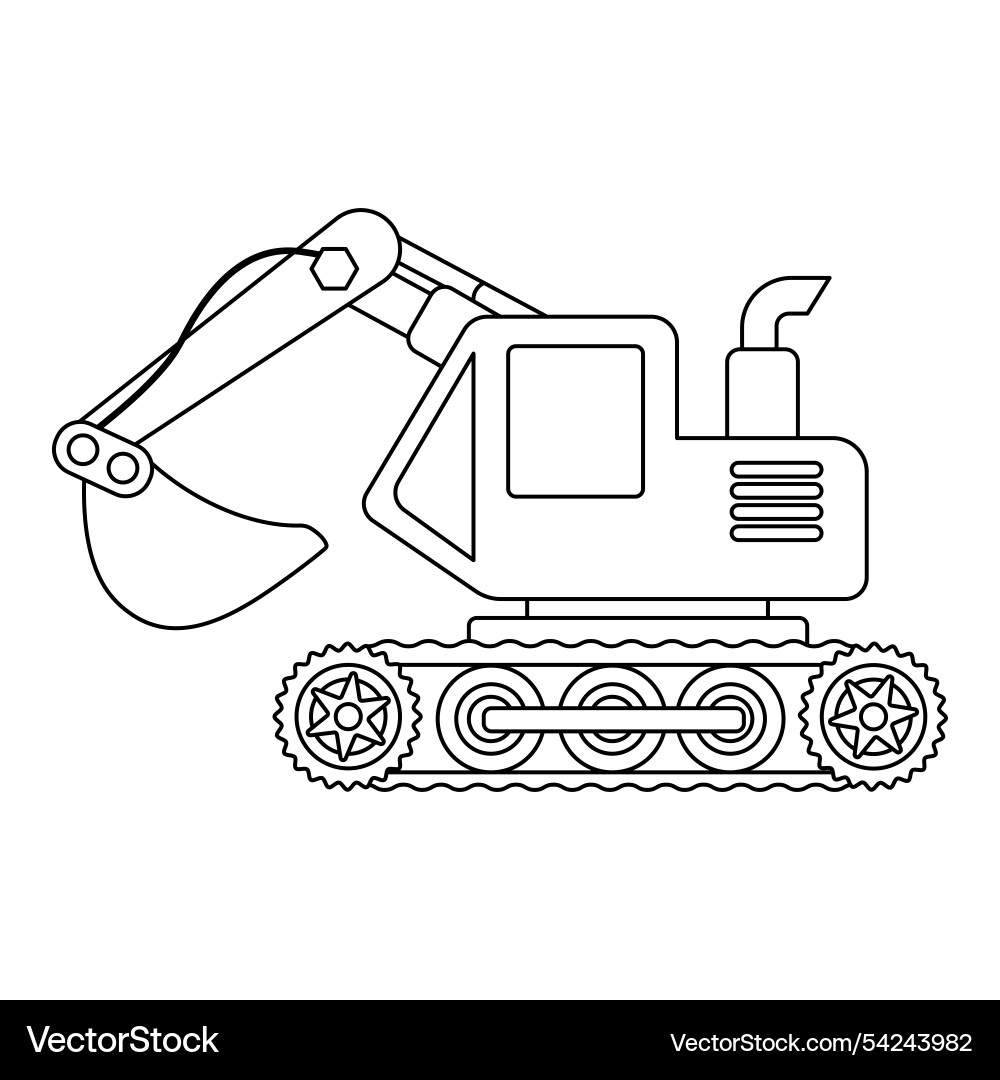 Outline excavator Royalty Free Vector Image - VectorStock