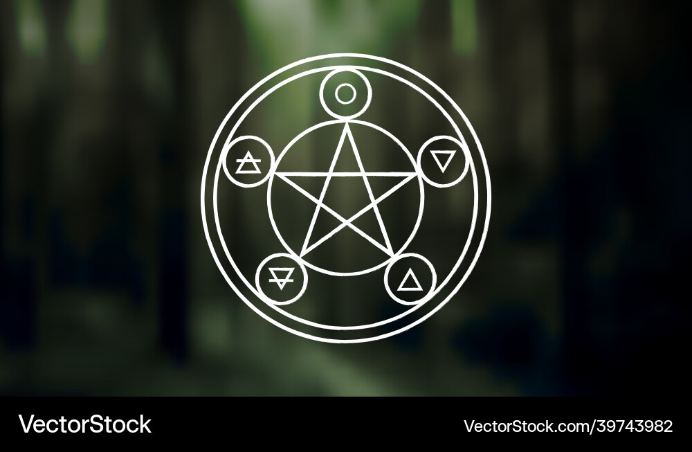 Pentagram ancient pagan symbol of five-pointed Vector Image