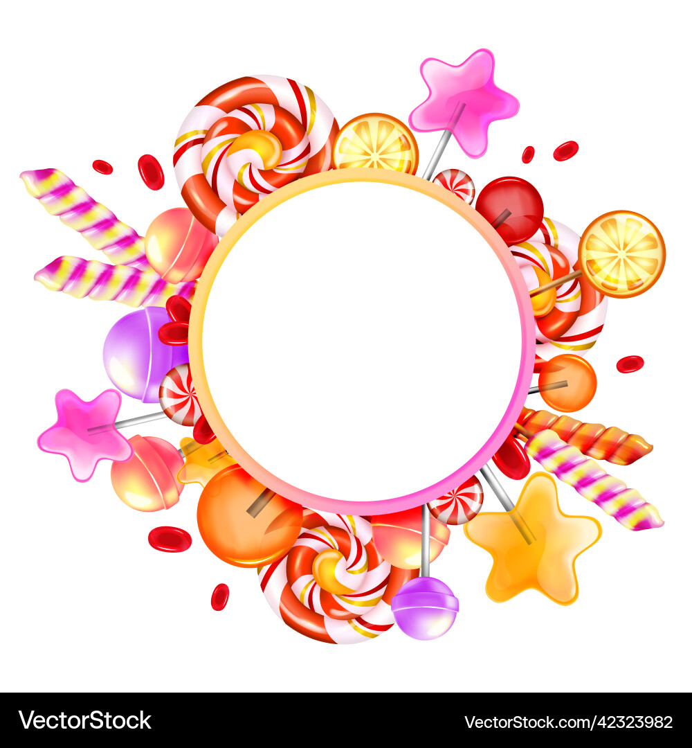 Realistic sweets circle composition Royalty Free Vector