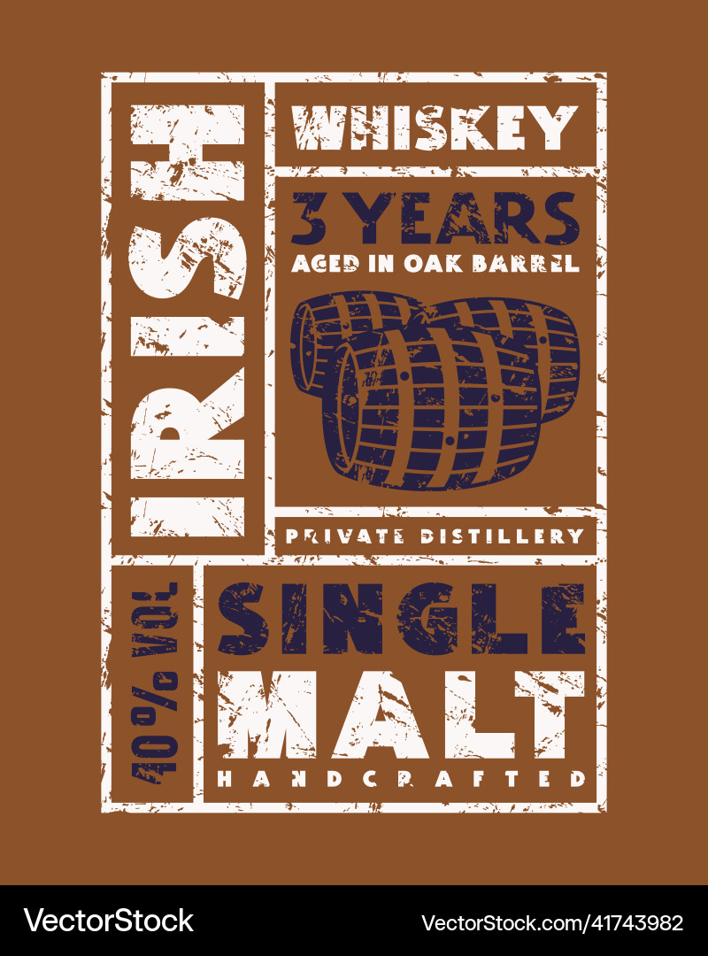 Template label for irish whiskey Royalty Free Vector Image