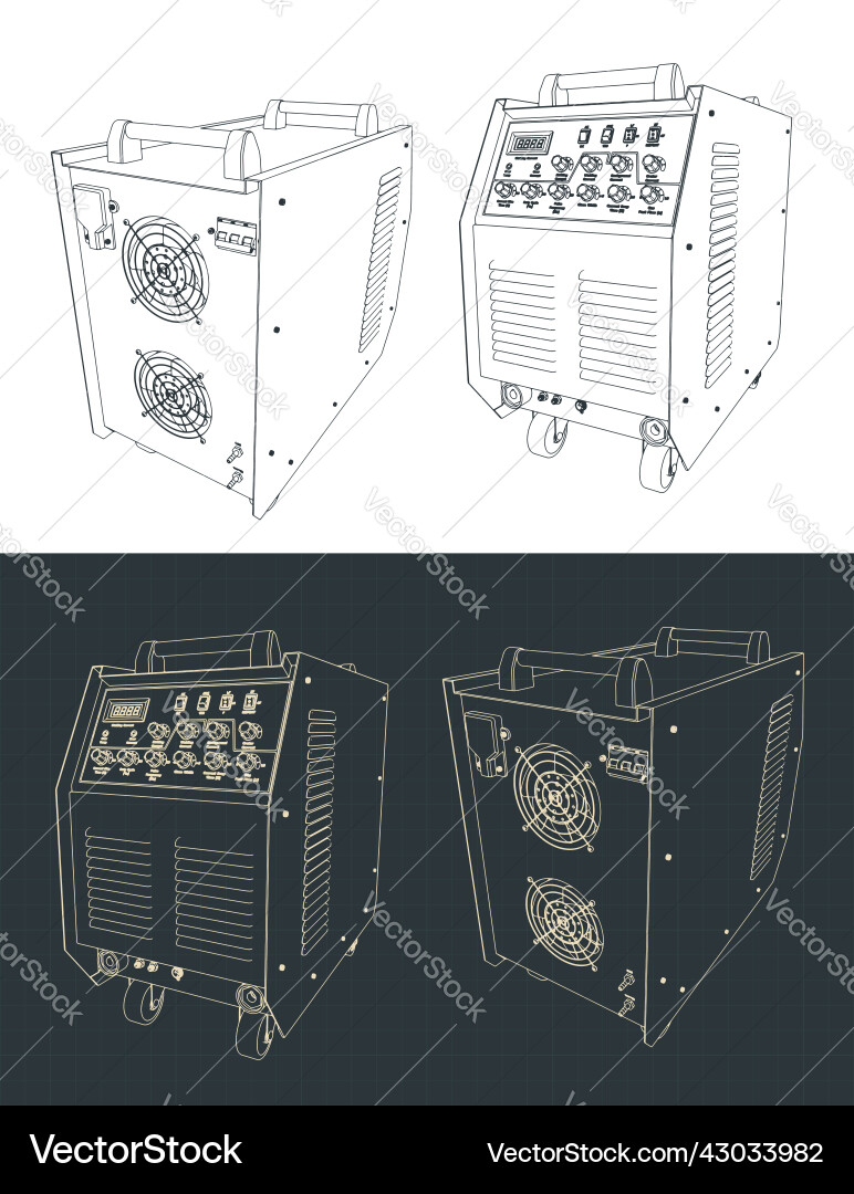 Welding machine drawings Royalty Free Vector Image