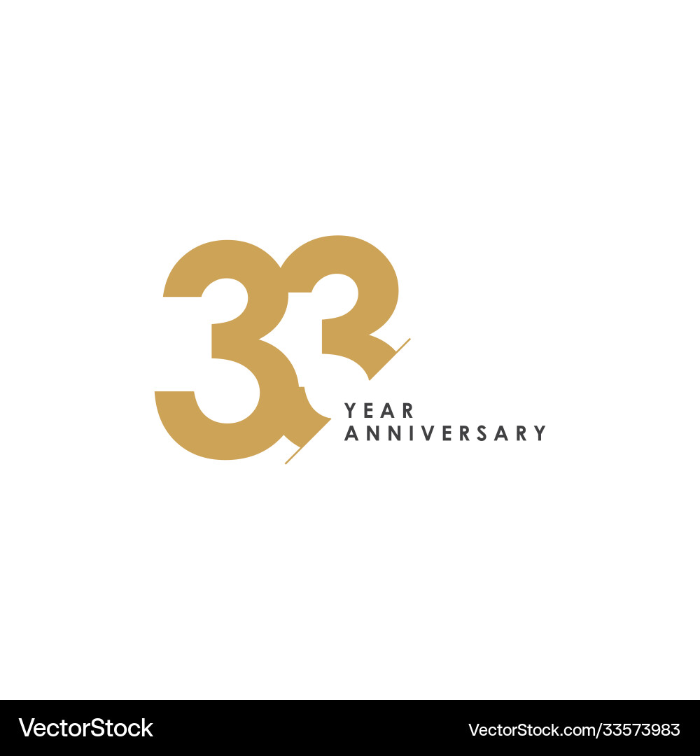 33 year anniversary template design Royalty Free Vector