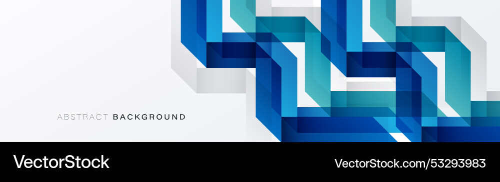 Abstract blue geometric overlay on white Vector Image