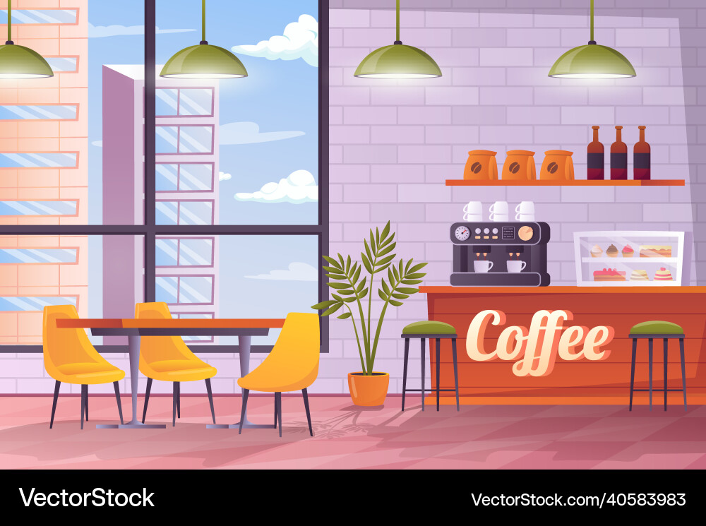 Coffee Shop Interior Concept Royalty Free Vector Image
