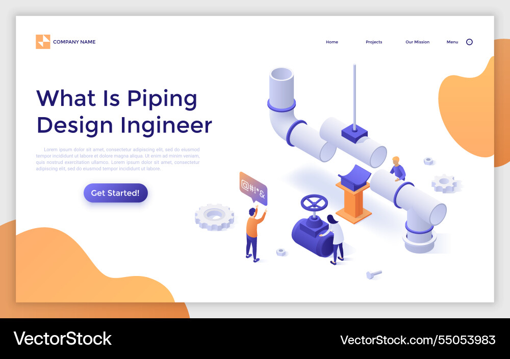 Isometric business landing page template Vector Image