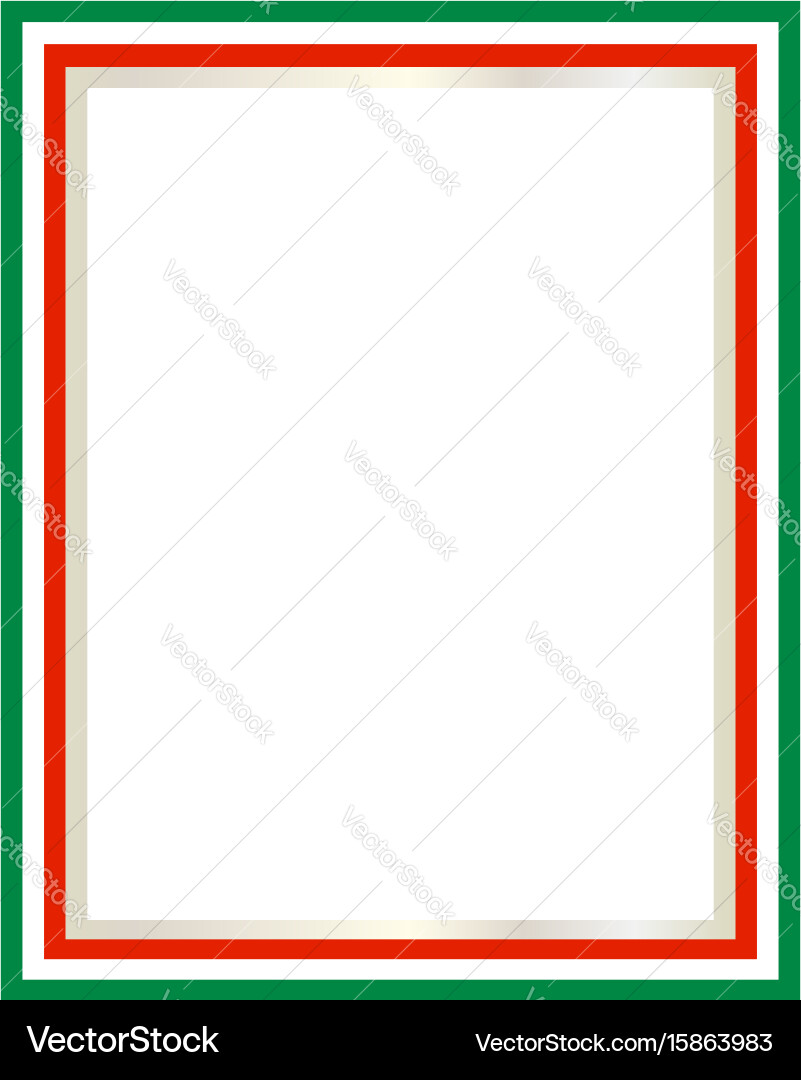 Italian flag border design template Royalty Free Vector