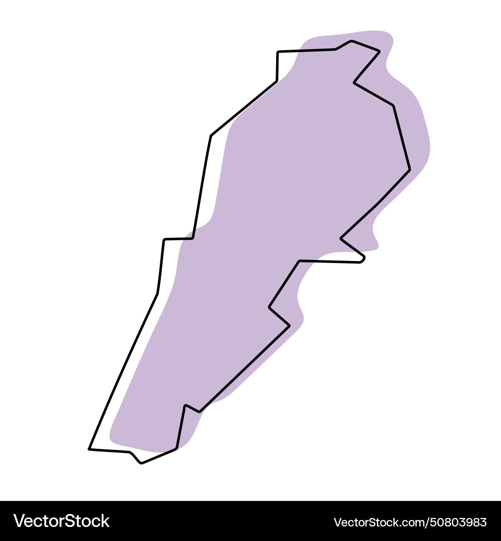 Lebanon simplified map Royalty Free Vector Image