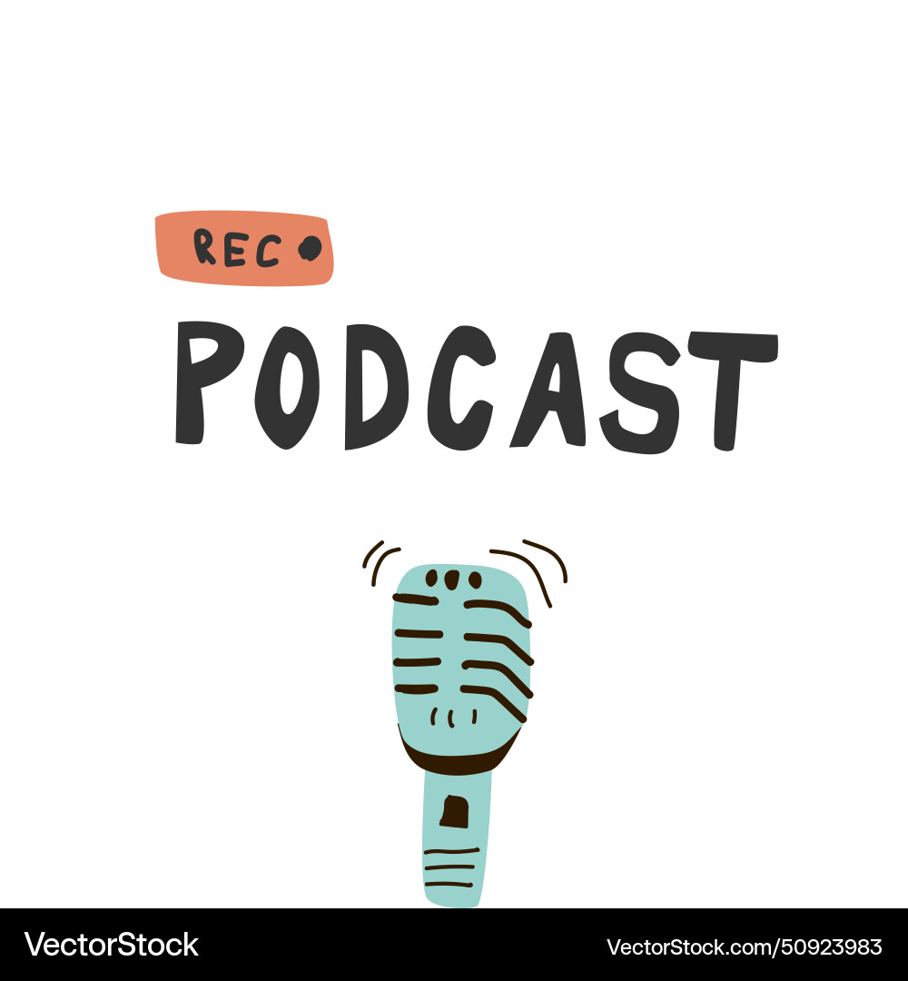 Microphone background for podcast Royalty Free Vector Image